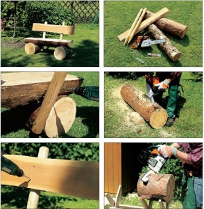 DIY Decorative Log Bench | Home Design, Garden & Architecture Blog Magazine