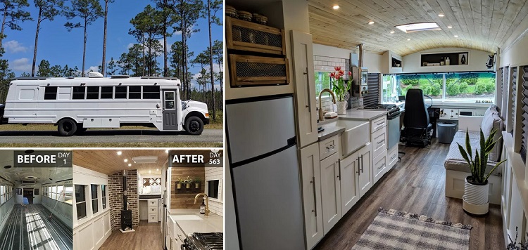 This Converted School Bus Is A Cozy Tiny Home On Wheels | Home Design ...