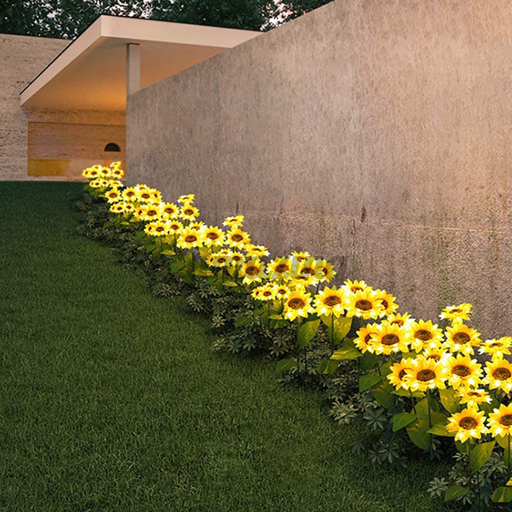 Solar Powered Sunflower Lights Illuminate Your Garden | Home Design ...