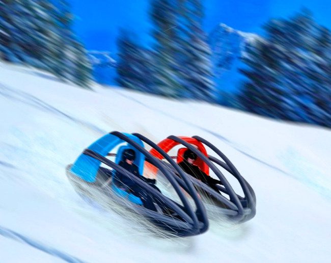 The Slegoon Is a Caged Snow Sled That Lets The Rider Roll and Continue ...